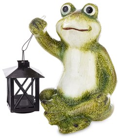 Keramická sedící žaba s lucernou 166373