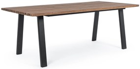 BIZZOTTO Zahradní jídelní stůl OSLO 100x200 cm s černými nohami 0806910