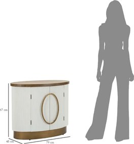 Komoda Tolosa 79 cm bílá/jasan