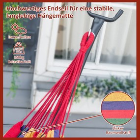 Outsunny Houpací Síť se Stojanem z Oceli - Přenosná Houpací Síť se 6 Nastavitelnými Výškami a Vakem pro Uložení - Nosnost 120 kg 200x150 cm Mnohobare…