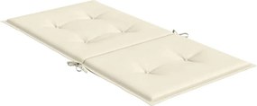 Podušky na židli nízké opěradlo 6 ks krémové 100x50x3 cm oxford 314133