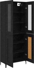 Vysoký bufet Černý dub 69,5 x 34 x 180 cm Kompozitní dřevo 3403582