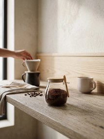 Sinsay - Skleněná dóza na potraviny s bambusovým víkem a lžičkou - clear