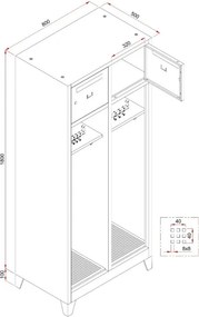 ENPRAG Šatní skříň kovová FMO/E-700-06.R