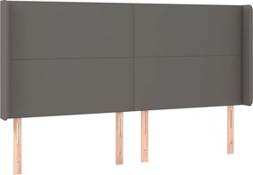 Box spring postel s matrací a LED šedá 160x200 cm umělá kůže 3139275