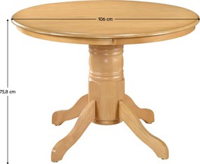 Jídelní stůl, kulatý, dub světlý, průměr 106 cm, TABLOS