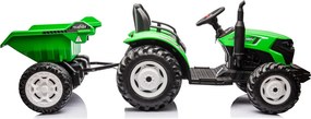 LEAN CARS Akumulátorový traktor HC-306 s přívěsem, světle zelený, 24 V