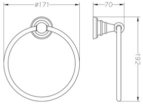 SAPHO 1318-06 Diamond držák ručníků kruh, bronzová