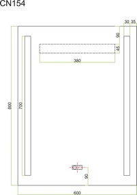 Mereo Mereo, Zrcadlo 60x80 cm s LED osvětlením, CN154