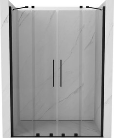 Mexen Velar Duo, posuvné dveře do otvoru 150x200 cm, 8mm čiré sklo, černá matná, 871-150-000-02-70