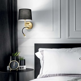Ideal Lux Nástěnné svítidlo SET UP + LED světlo, 16cm Barva stínidla: bílá, Montura: černá
