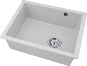 Gamma Decor 5040, 1-komorový granitový dřez 560x460x180 mm, bílá, GMA-ZLE000082