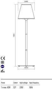 Redo Venkovní stojací lampa PINO, v.186cm