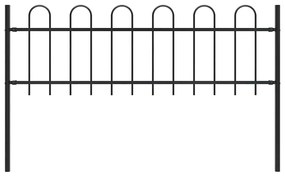 vidaXL Marketos Zahradní plot Boxtel s obručí nahoře ocelový 181 x 60 cm černý