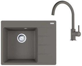 Franke - Kuchyňský set G270ŠK, fragranitový dřez CNG 611-62 TL/2 a baterie FC 6018.084, šedý kámen 114.0700.772