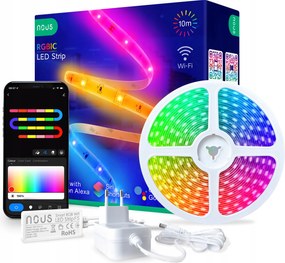 Led Pásek 10 M Rgb+ic Voděodolný Led Pásek Ovládaný Aplikací Wifi Tuya