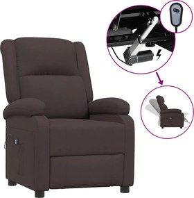 Elektrické polohovací křeslo tmavě hnědé textil 3098357