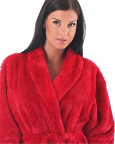 Huňatý červený župan s límcem Lilly 21 20 3551 - S