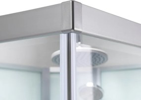 BPS-koupelny Hydromasážní box HYD-AL100 levý, 100x80 cm, kartáčovaný chrom/transparent