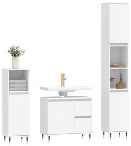3dílný set koupelnového nábytku bílý kompozitní dřevo,  3190213