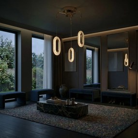 Toolight Rea, ZÁVĚSNÉ STROPNÍ LED SVÍTIDLO G173-3CP GOLD, OSW-07817