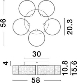 Stropní LED svítidlo NOVA LUCE GATLIN 27W 3000K 9756712 stmívatelné Triac