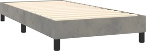 Box spring postel s matrací světle šedá 80 x 200 cm samet 3141329