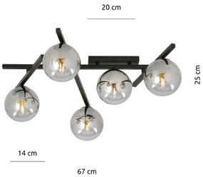 Stropní svítidlo SMART 5xE14/10W/230V černá/šedá