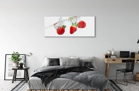 akrylový obraz Water Strawberry bílé pozadí 120x60 cm