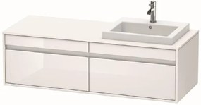 Duravit Ketho - Umyvadlová skříňka 43x140x55 cm, pravá, 2 zásuvky, lesklá bílá KT6797R2222