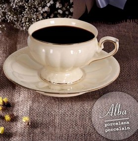 Šestimístný porcelánový set šálků Alba 200 ml 6+6