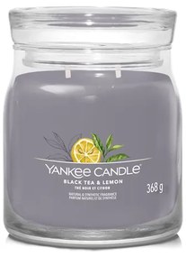 Yankee Candle vonná svíčka Signature ve skle střední Black Tea & Lemon 368g