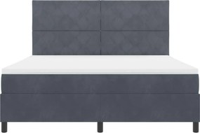 Postel s boxspringem s čelo Tmavě šedá 180 x 200 cm samet 3339915