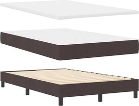 Postel s boxspringem s čelo Tmavě hnědá 120 x 200 cm textil 3338681