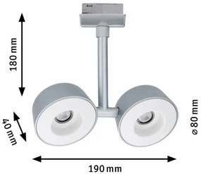 Paulmann 95471 Double Pellet, spot pro Urail system, 2x4W LED 2700K stmívatelný, matný chrom