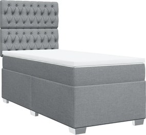 Box spring postel s matrací světle šedá 90x200 cm textil 3292678