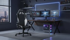 Herní židle DXRacer GLADIATOR - umělá kůže, černá / bílá