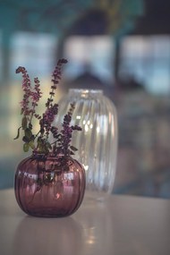 Váza Primula nízká jantarová