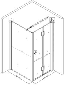 BPS-koupelny Čtvercový sprchový kout HYD-SK1180B 90x90 chrom/transparent - bez vaničky