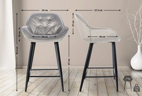 Sada 2 barových židlí Gibson samet – šedá