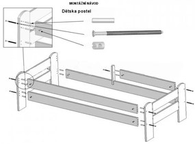 Via-nábytek Dětská postel Magda - II jakost 90 x 200 Povrchová úprava postele: Borovice (lakovaná)