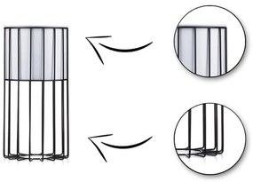 Kovový květináč LOFT 42x20 cm černá/bílá