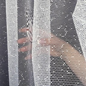 Žakárová jemná záclona bílá metráž Ervi 44468