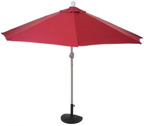 Slunečník půlkruh Parla - polyester/hliník - 270cm bordó se stojanem