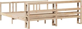 Rám postele s čelem 200 x 200 cm masivní borové dřevo 3305977