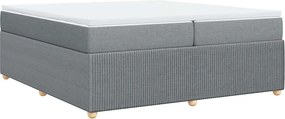 Box spring postel s matrací světle šedá 200 x 200 cm textil 3285595