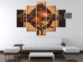Gario Ručně malovaný obraz Sférický strom - 5 dílný Rozměry: 100 x 70 cm