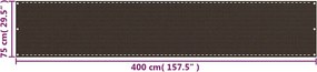 Balkonová zástěna hnědá 75 x 400 cm HDPE 311041