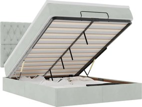 Osmanský rám postele s matracemi světle šedá 140x190cm samet 3314390