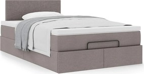 Osmanský rám postele s matrací taupe 120x200cm textil 3311370